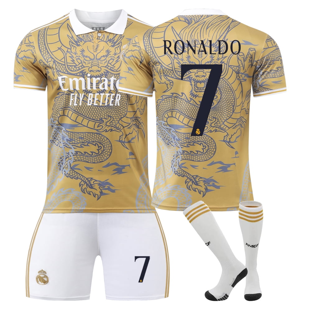 23/24 Madrid Dragon Pattern Yellow Special Version Soccer Activewear No ...
