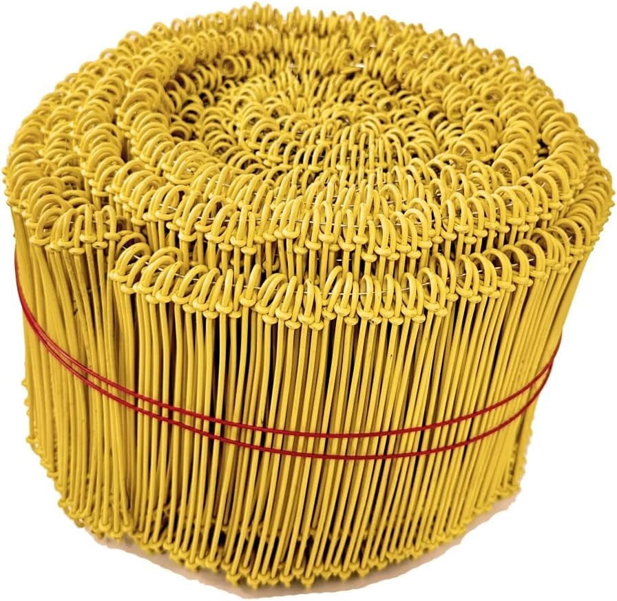 23-269 6in. 16 Gauge 1000 Pc. Yellow PC Coated Double Loop ...