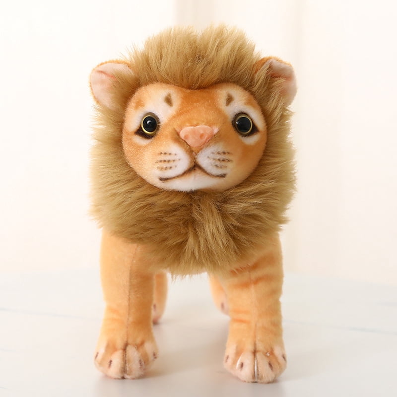 23/28cm Simulation Male Lion Plush Toys Lifelike Panthera Leo Stuffed ...