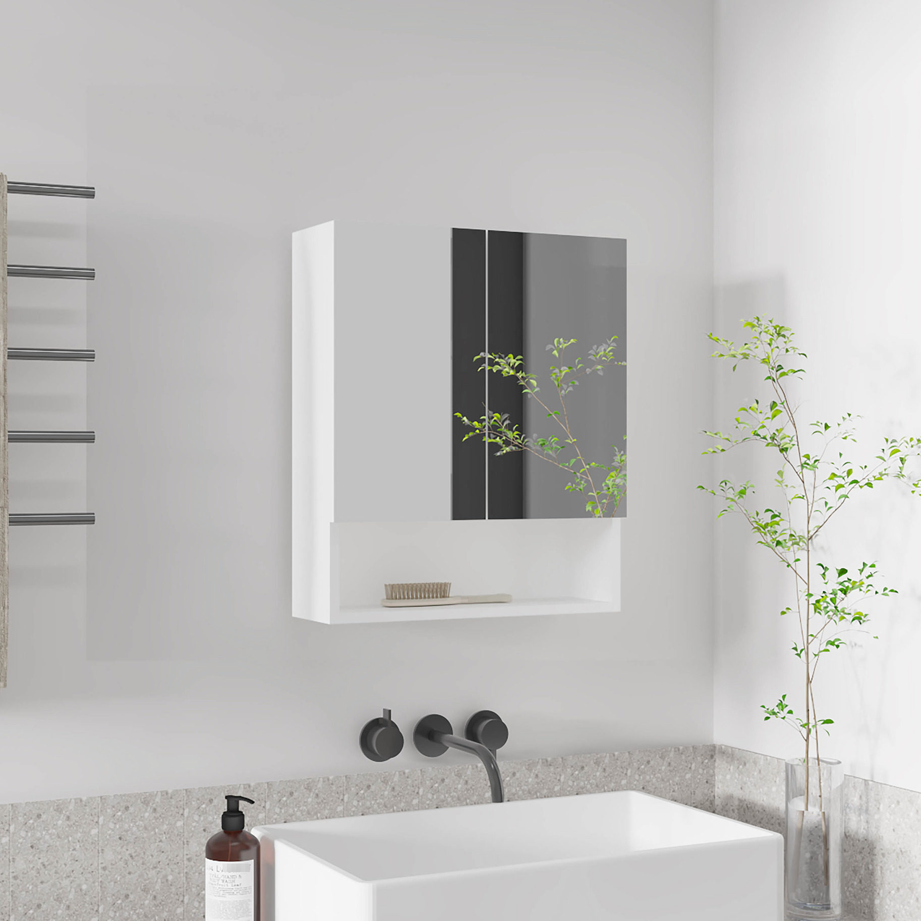 23.3" Tall Wall-Mounted Bathroom Cabinet | Flexible Storage with Three ...