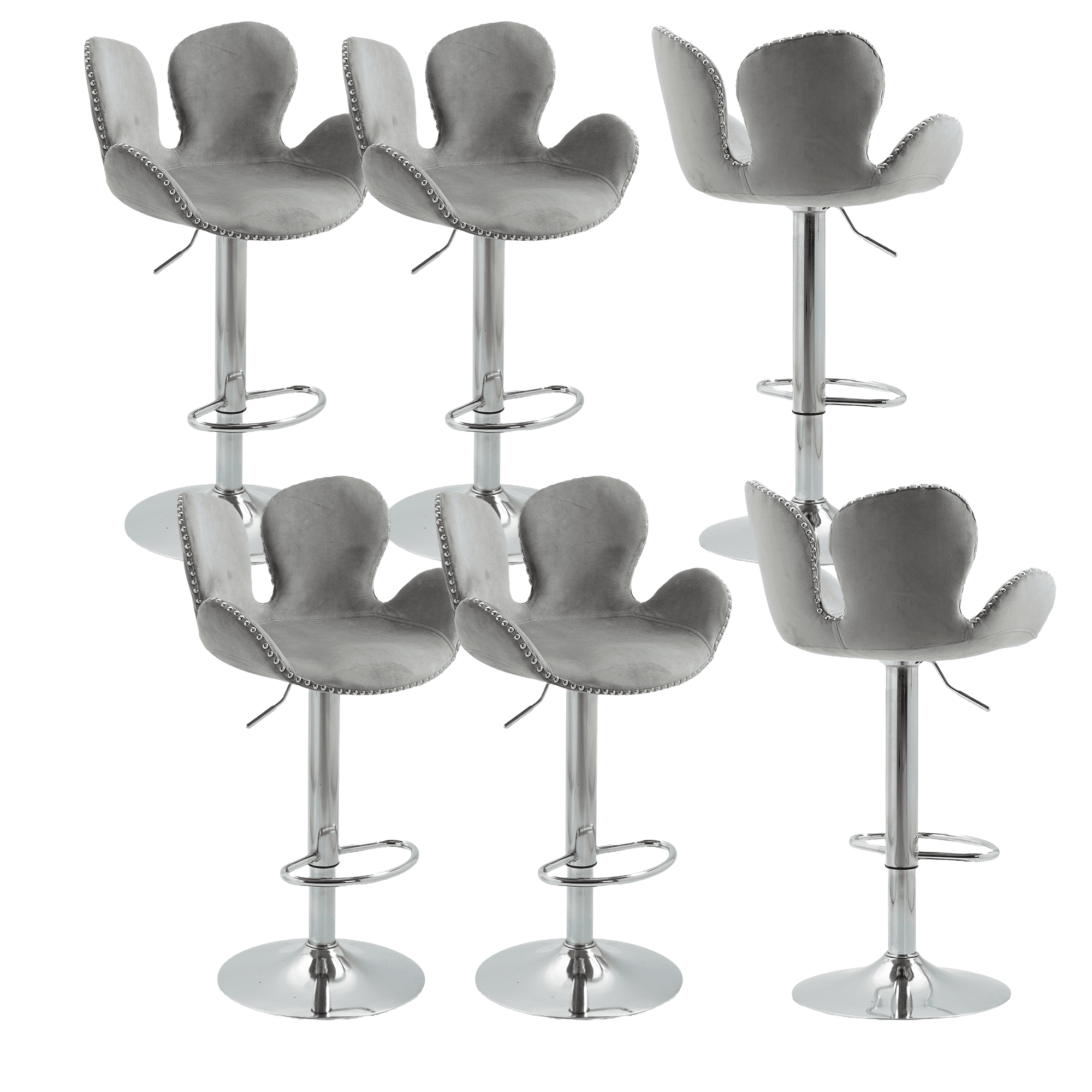 23-32 Inch Vintage Velvet Bar Stools, Counter Height Adjustable Swivel ...