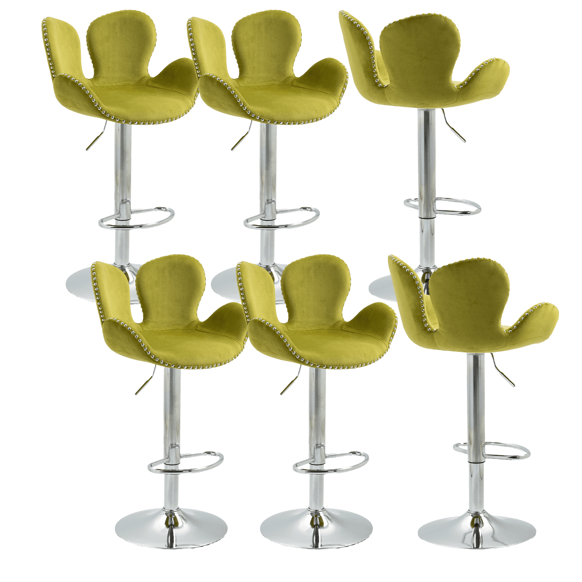 23-32 Inch Vintage Velvet Bar Stools, Counter Height Adjustable Swivel ...