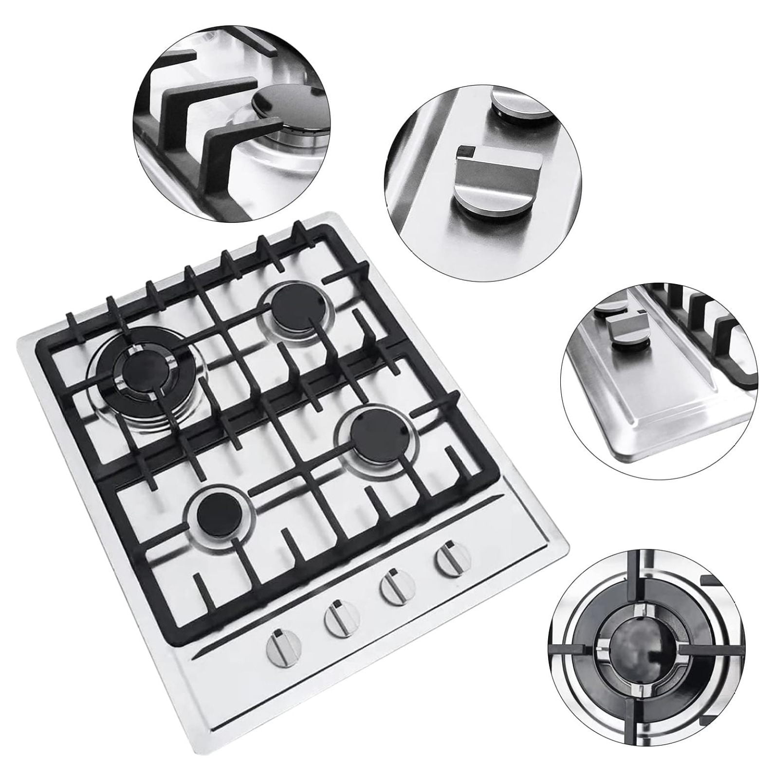 23" 4 Burners NG/LPG Built-In Gas Cooktop Powerful Stove Top Propane ...