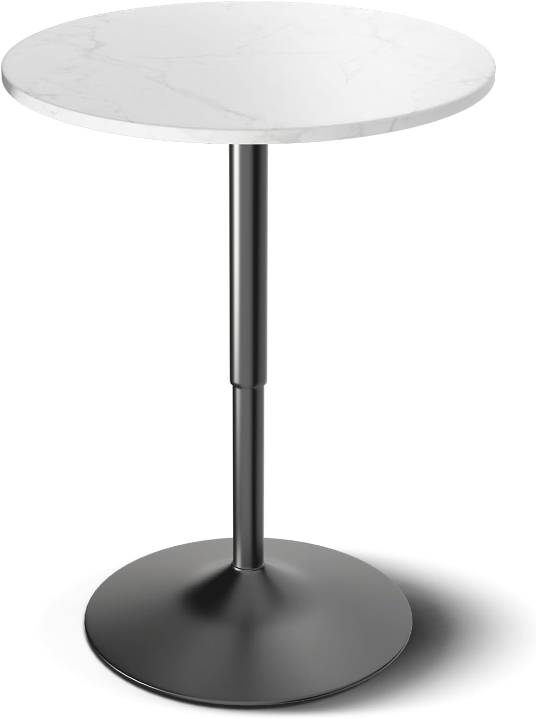 23.5 Inch Round Pub Table Cocktail Table, 27.5"- 36" Height-Adjustable ...