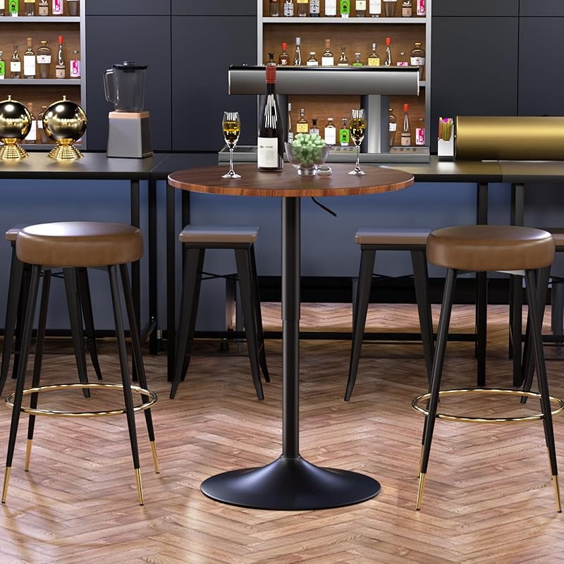 23.5 Inch Round Pub Table Cocktail Table for Dining Room Kitchen Patio ...