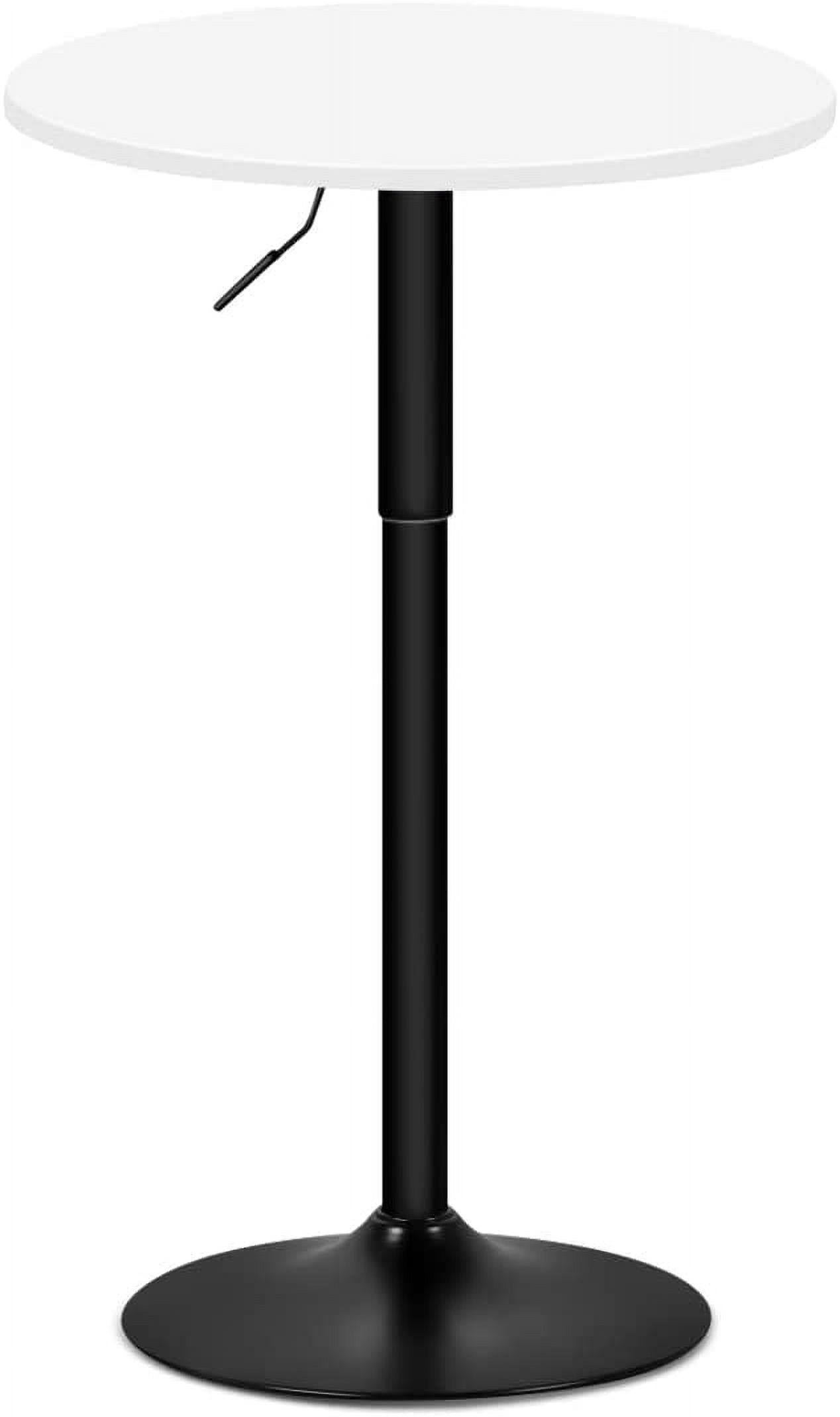 23.5'' Round Adjustable Height Wood Bar Pub Table Adjustable Range 27.5 ...