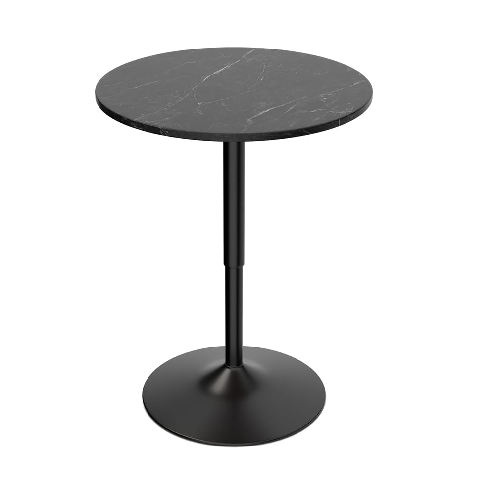 23.5'' Round Wood Bar Pub Table, Bar Cocktail Table with Adjustable ...