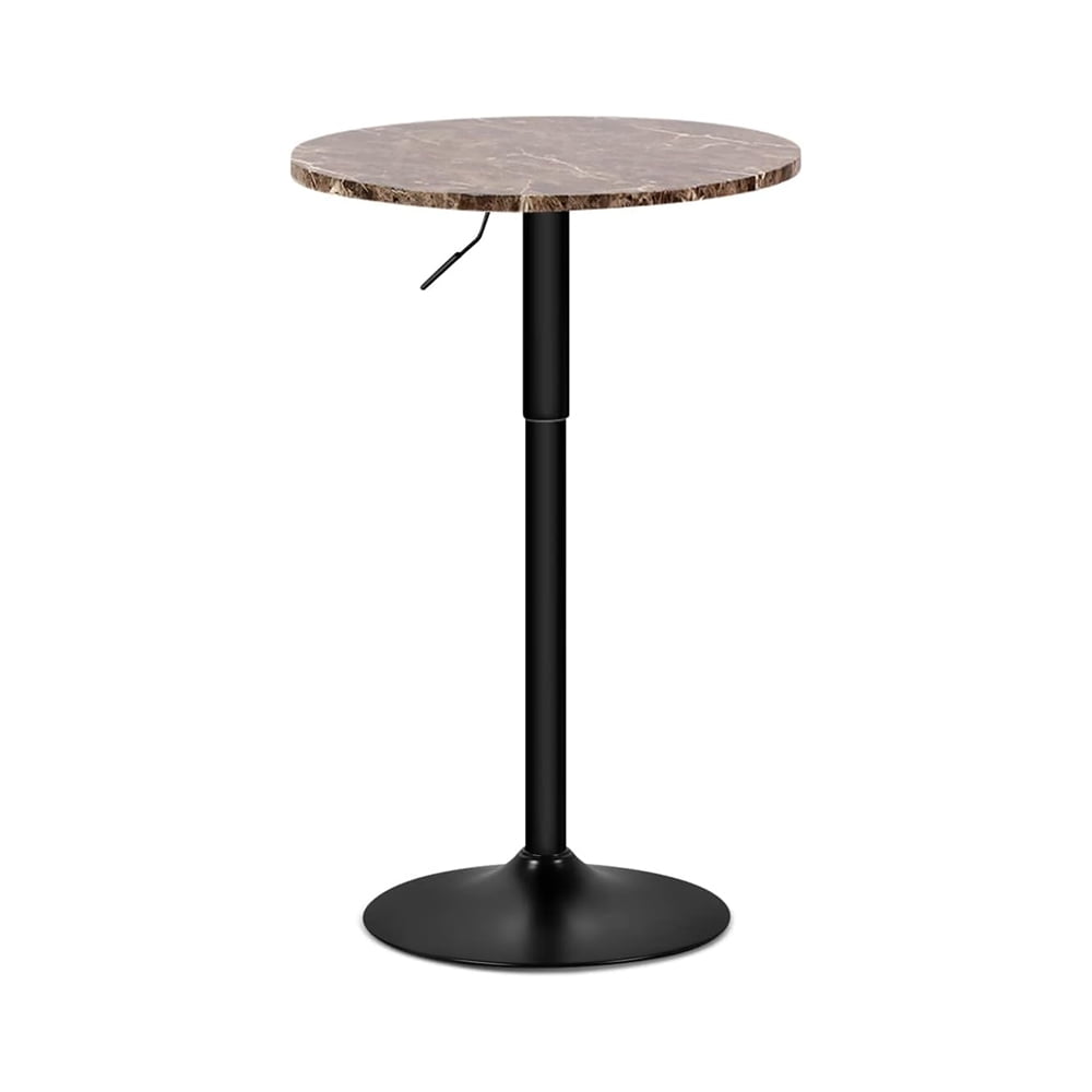 23.5'' Round Wood Bar Pub Table, Bar Cocktail Table with Adjustable ...