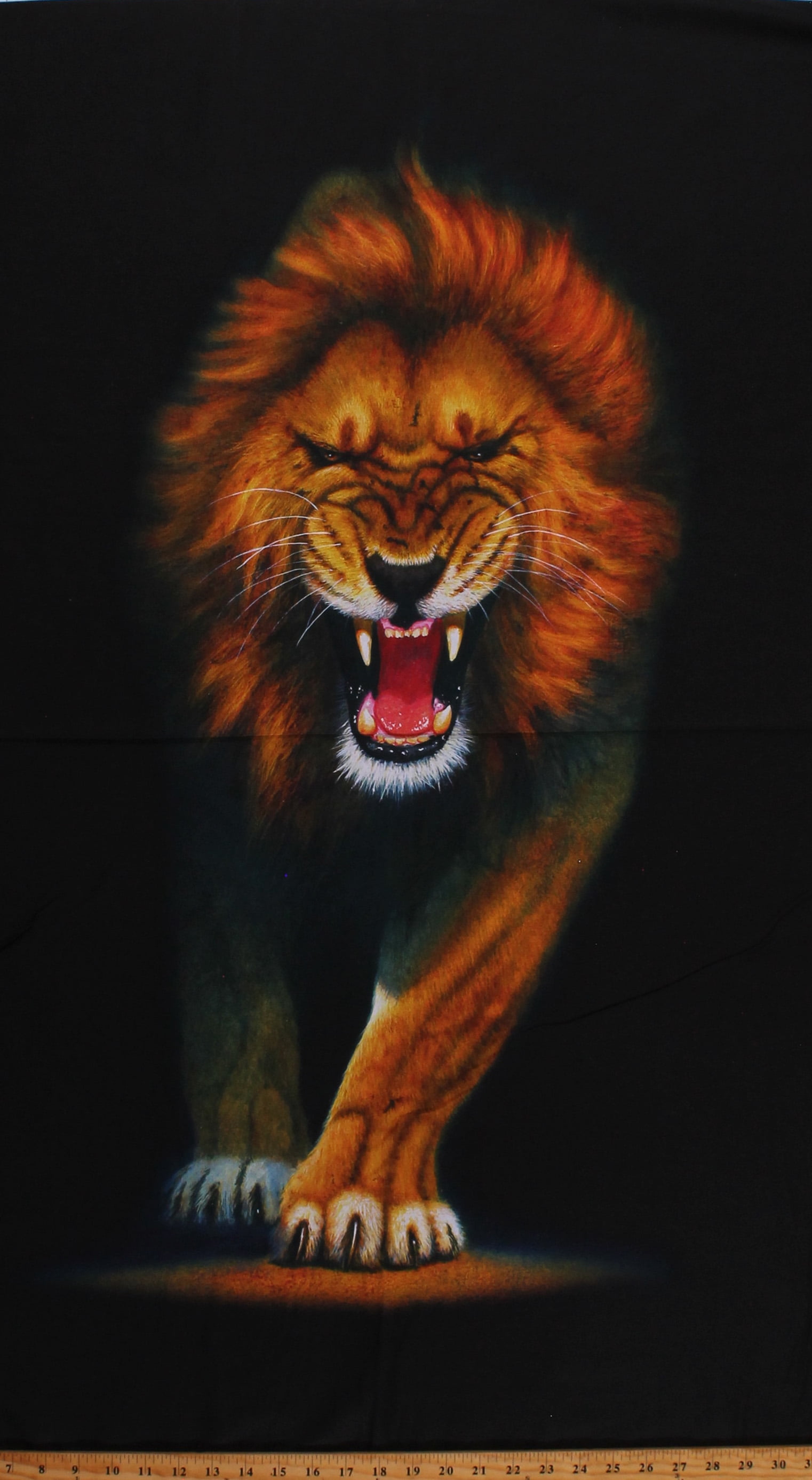 23.5" X 44" Panel Lion Jungle Animals African Animals Wildlife Wildcat ...