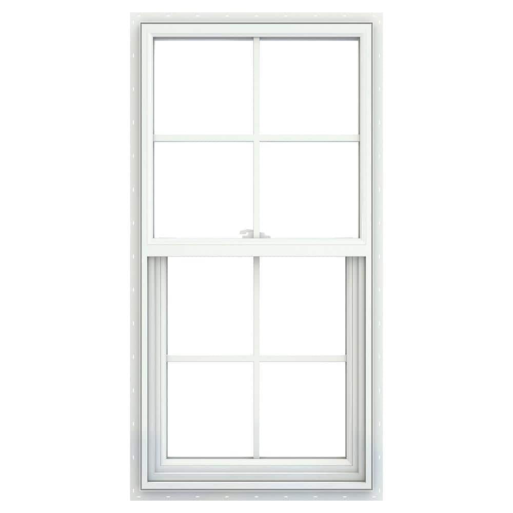 23.5 in. x 47.5 in. V-2500 Series White Vinyl Single Hung Window with ...