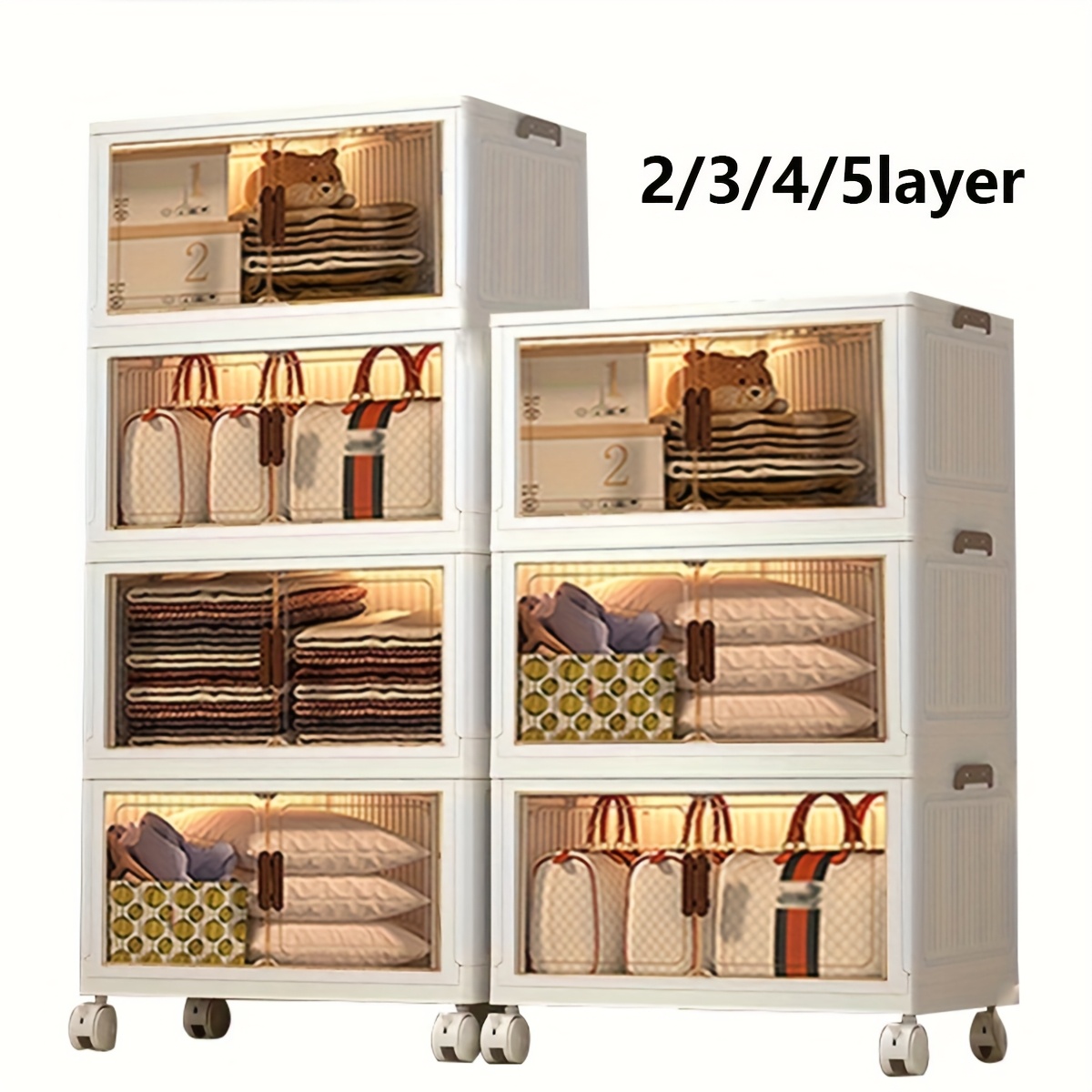 23.6 "5 Level Standing Shelves with Wheeled Doors - Waterproof ...