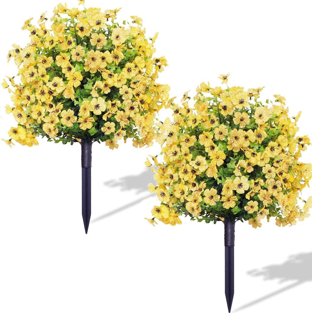 23.6'' Artificial Violet Ball Topiary Trees with Ground Spikes, 2 Pack ...