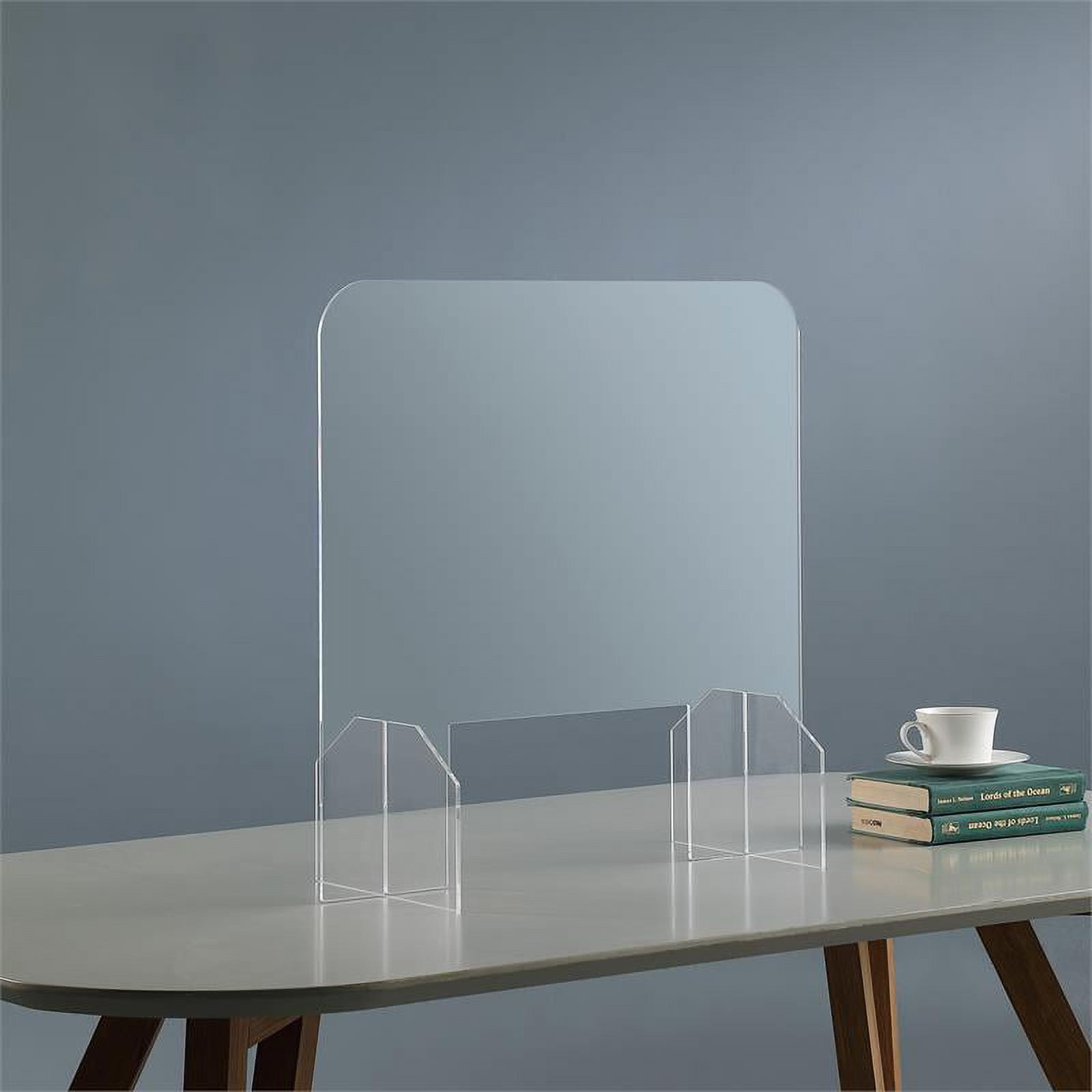 23.6" Desktop Square Protective Shield Divider Clear Plexiglass ...