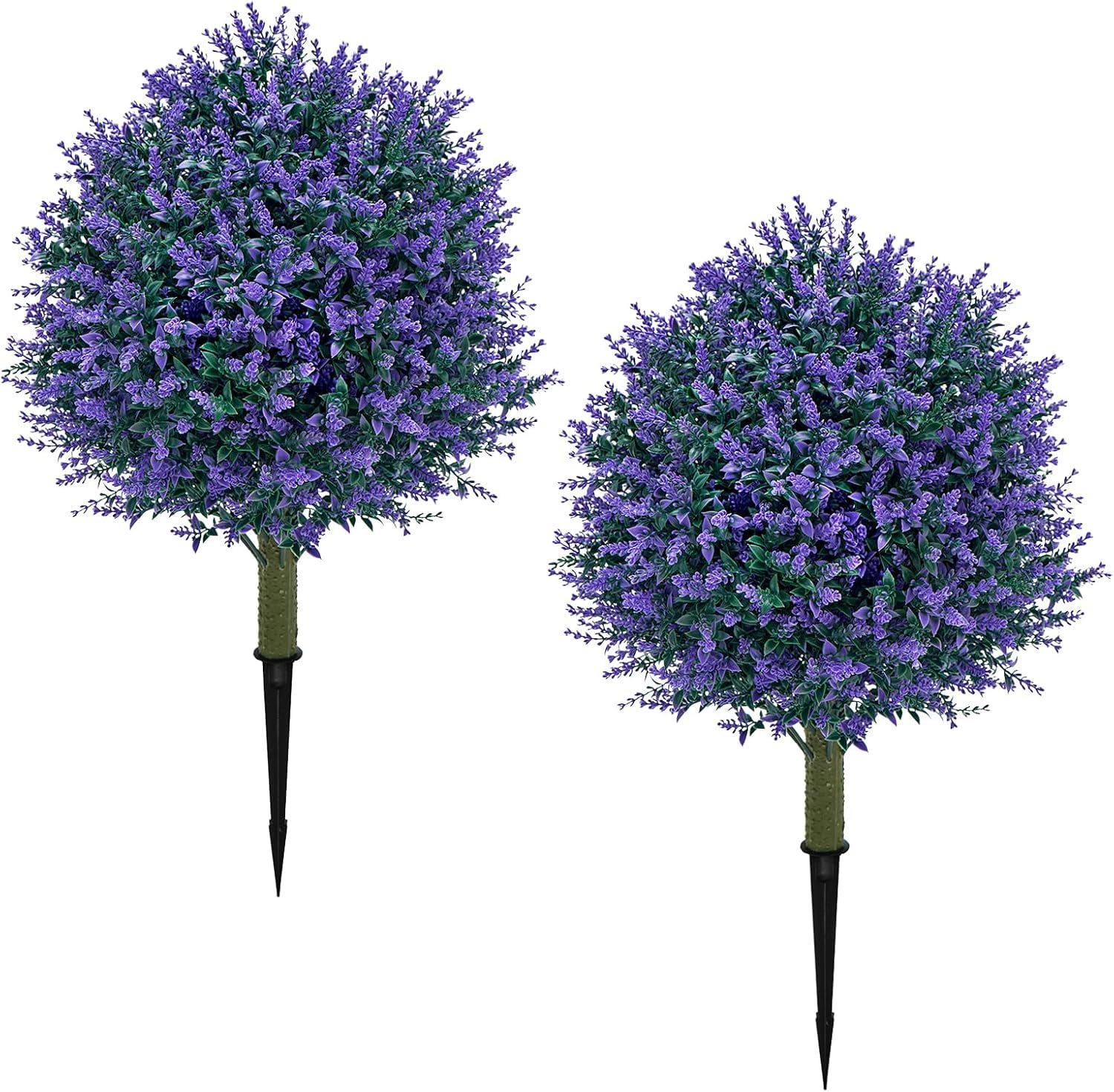 23.6'' Faux Lavender Topiaries Set of 2 with Ground Spikes for Spring ...