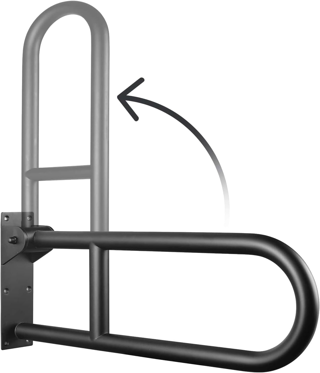 23.6 INCH Stainless Toilet Safety Rails, Matte Black Handicap Grab Bars ...