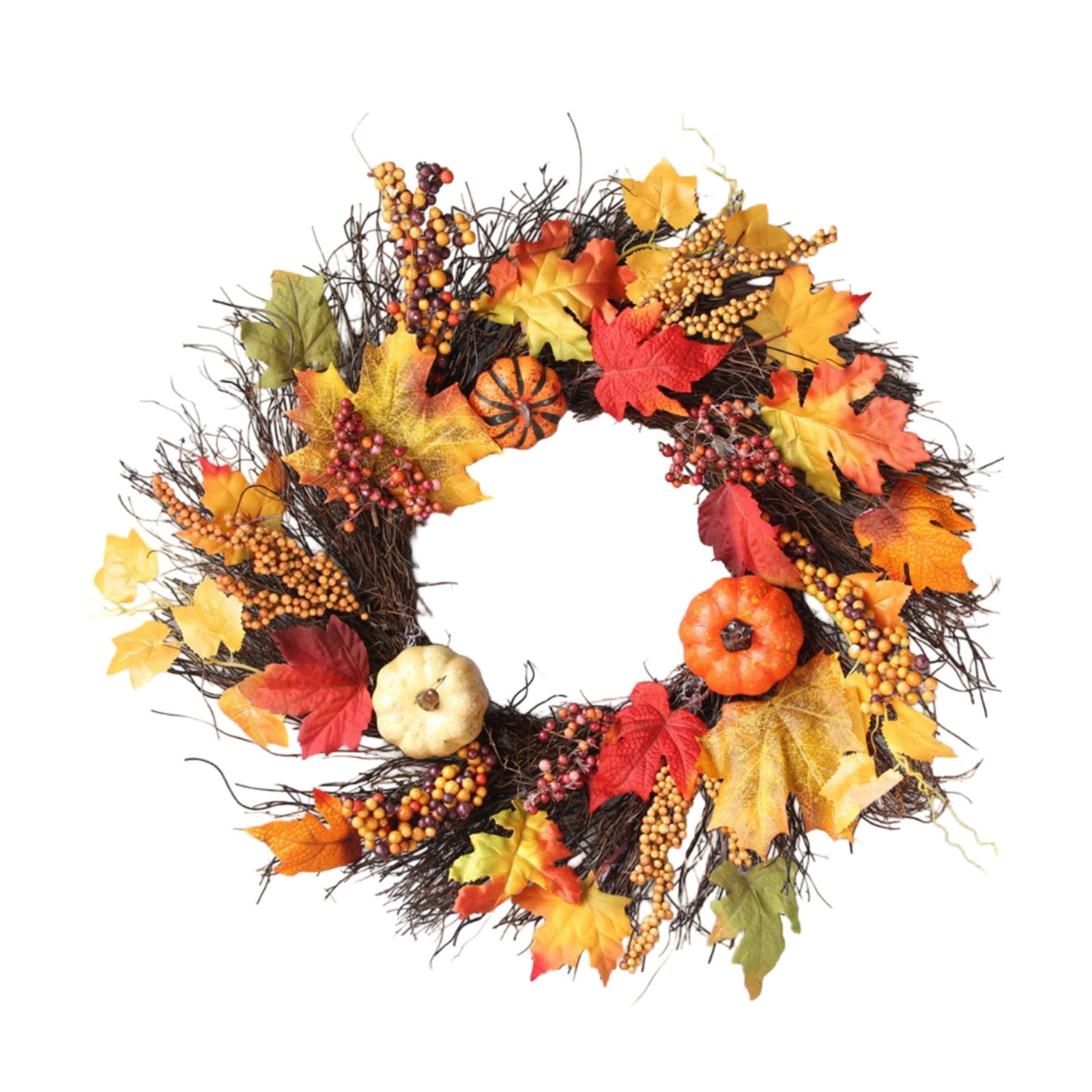 23.6 Inch Fall Wreath for Front Door - Thanksgiving Autumn Harvest ...