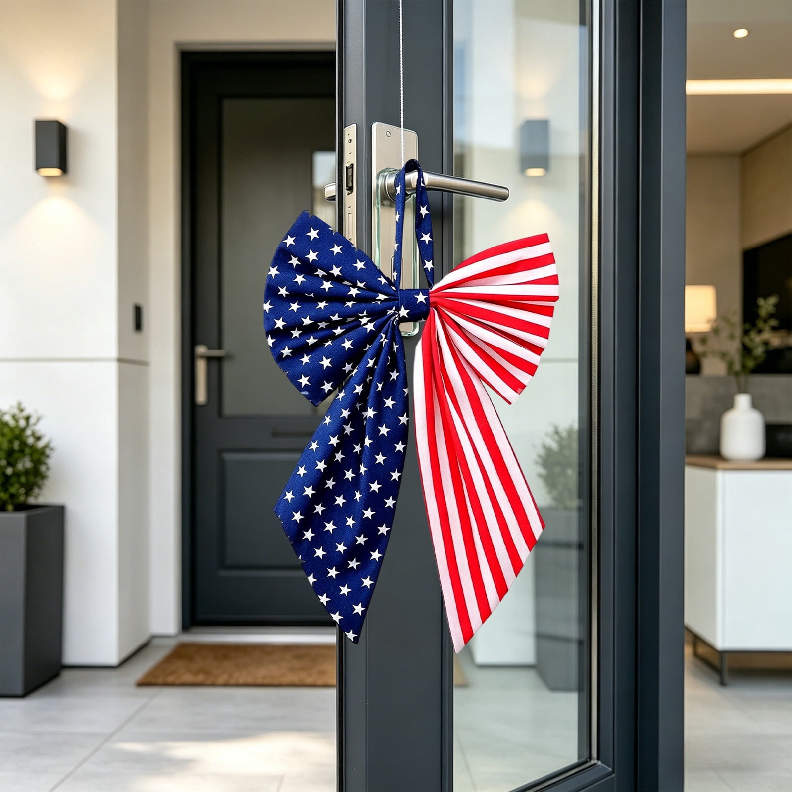 23.6 Inch Independence Day Decorative Bow Patriotic Star Stripe Ribbon ...