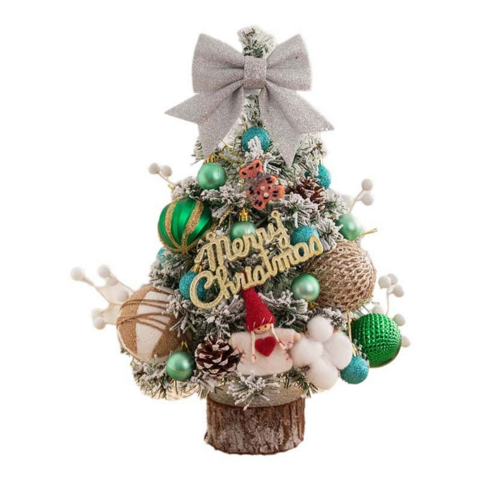 23.6 Inch Mini Christmas Tree Snow Flocked Tabletop Christmas Tree ...