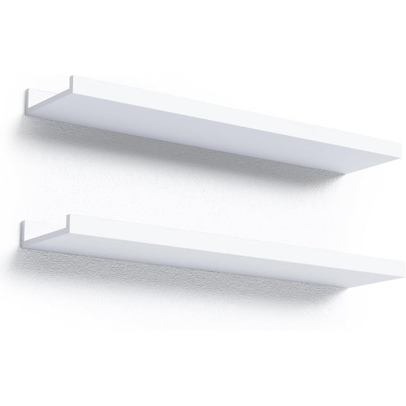 23.6 Inches Long Floating Shelves, 2 Set Modern White Wall Shelf for ...