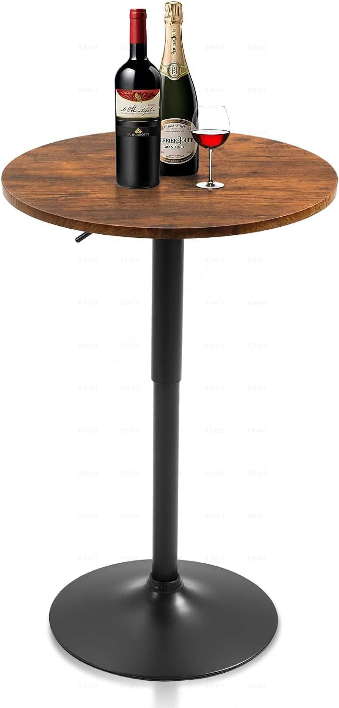 23.6" Round Bar Table, Adjustable Height Bar Table, Modern Cocktail Bar ...