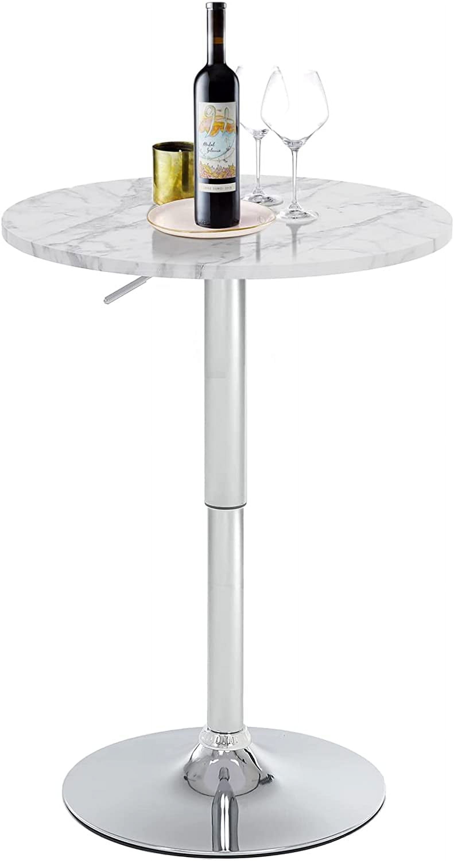 23.6" Round Bar Table, Adjustable Height Bar Table, Modern Cocktail Bar ...