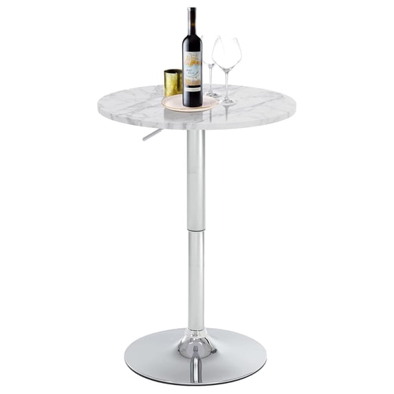 23.6" Round Bar Table, Adjustable Height Bar Table, Modern Cocktail ...