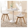 23.6" Round Dining Table for 2-4 Modern Circle Table with Metal ...
