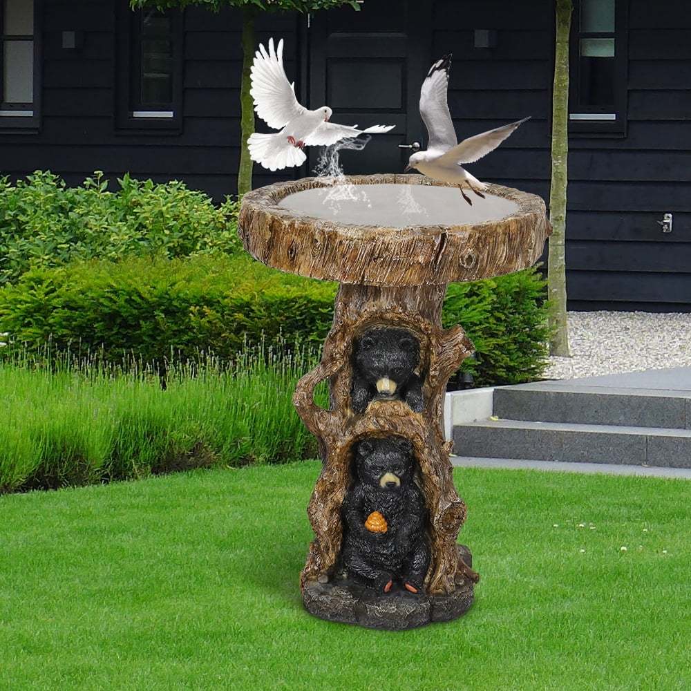 23.6”Tall Resin Outdoor Bird Baths for Garden - Outdoor Standing ...