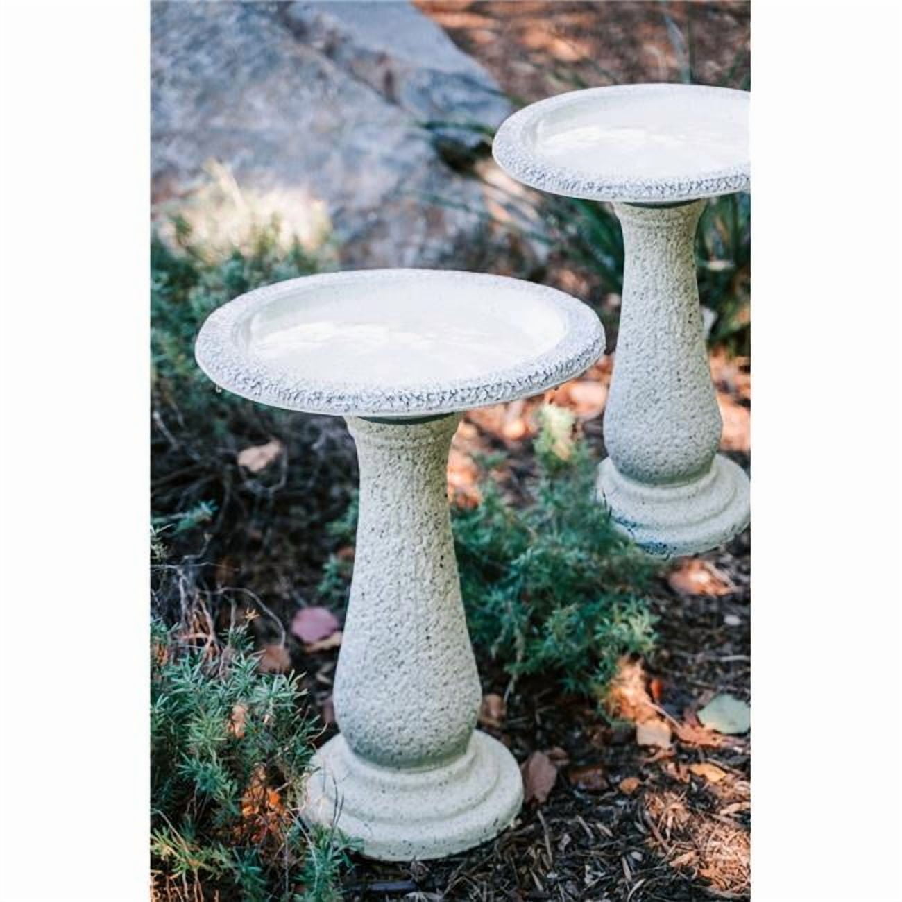 23.6 in. Tall Bird Baths with Round Pedestal & Base - Yellow - Set of 2 ...