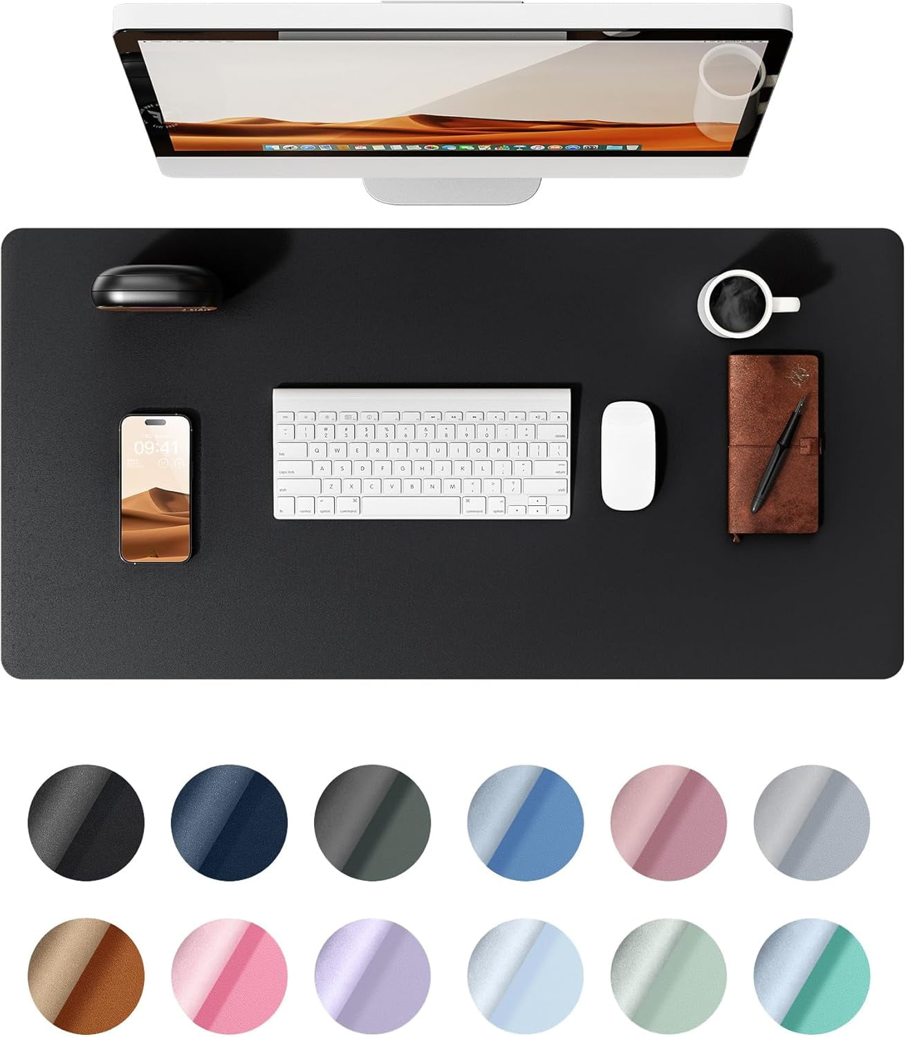 Leather Desk Pad Protector, Office Desk Mat, Large Mouse Pad, Non-Slip ...