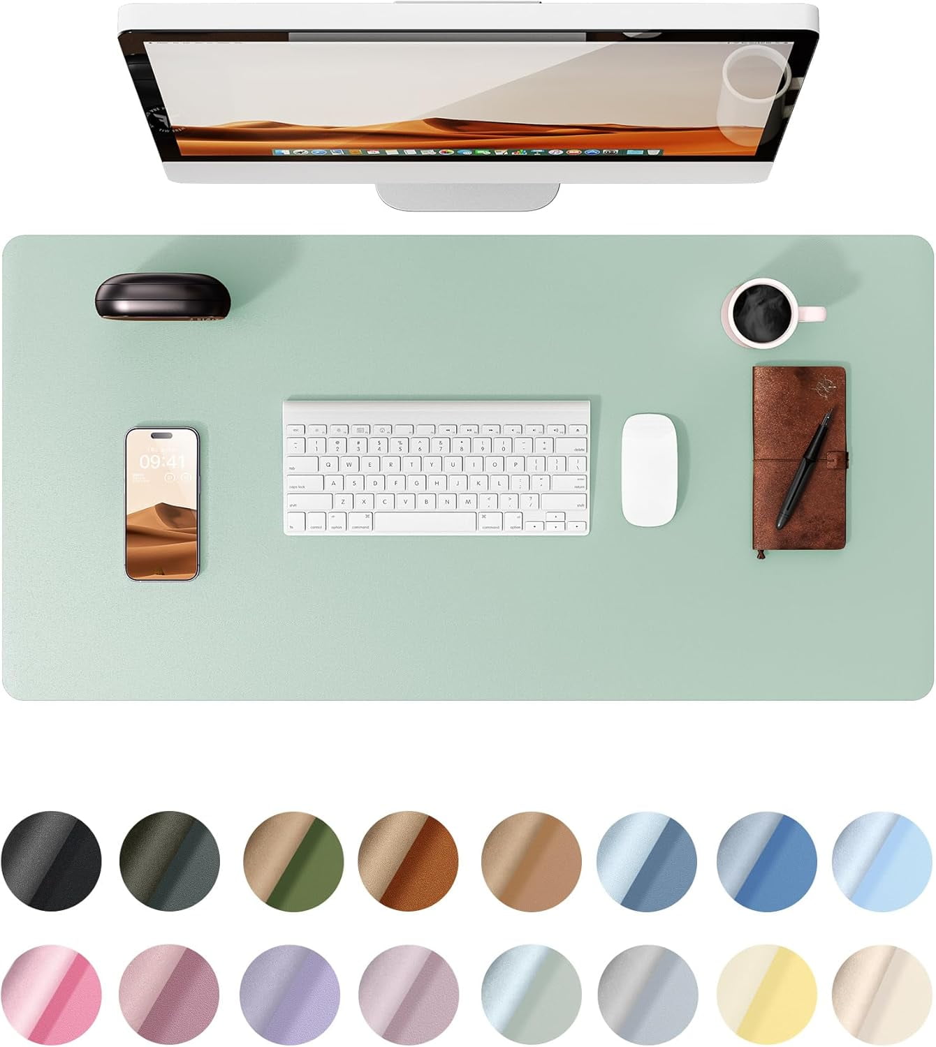 Leather Desk Pad Protector, Office Desk Mat, Large Mouse Pad, Non-Slip ...