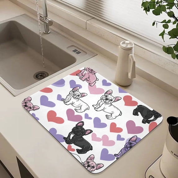 23.6" x 19.7"Diatomaceous Earth Dish Drying Mat Super Absorbent Non ...