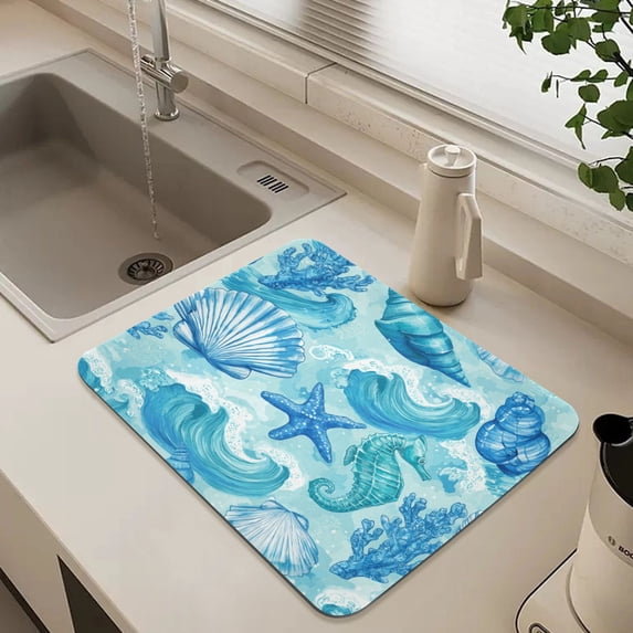 23.6" x 19.7"Diatomaceous Earth Dish Drying Mat Super Absorbent Non ...