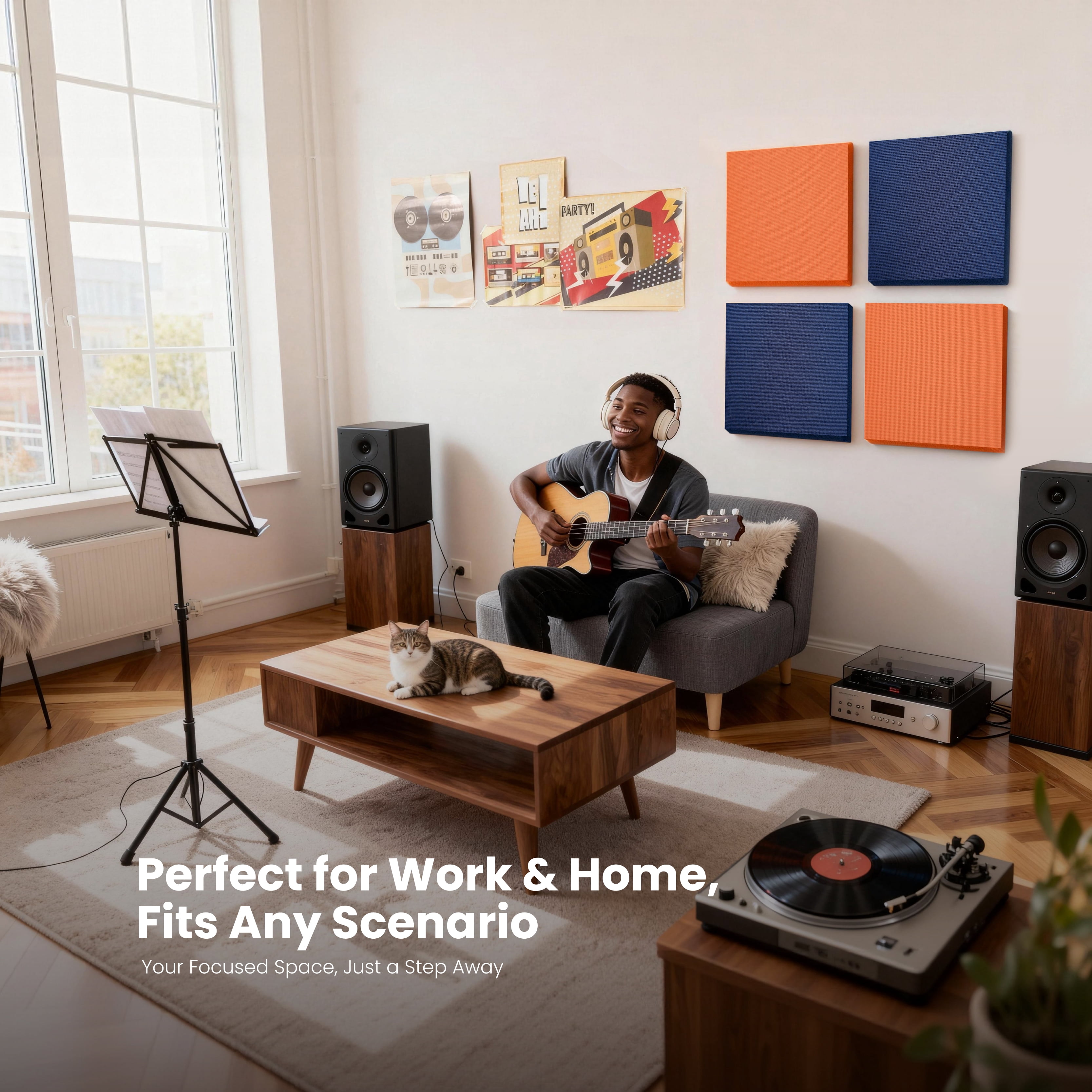 23.6“ x 23.6” Acoustic Panels, Sound-Absorbing Wall Panels for Noise ...