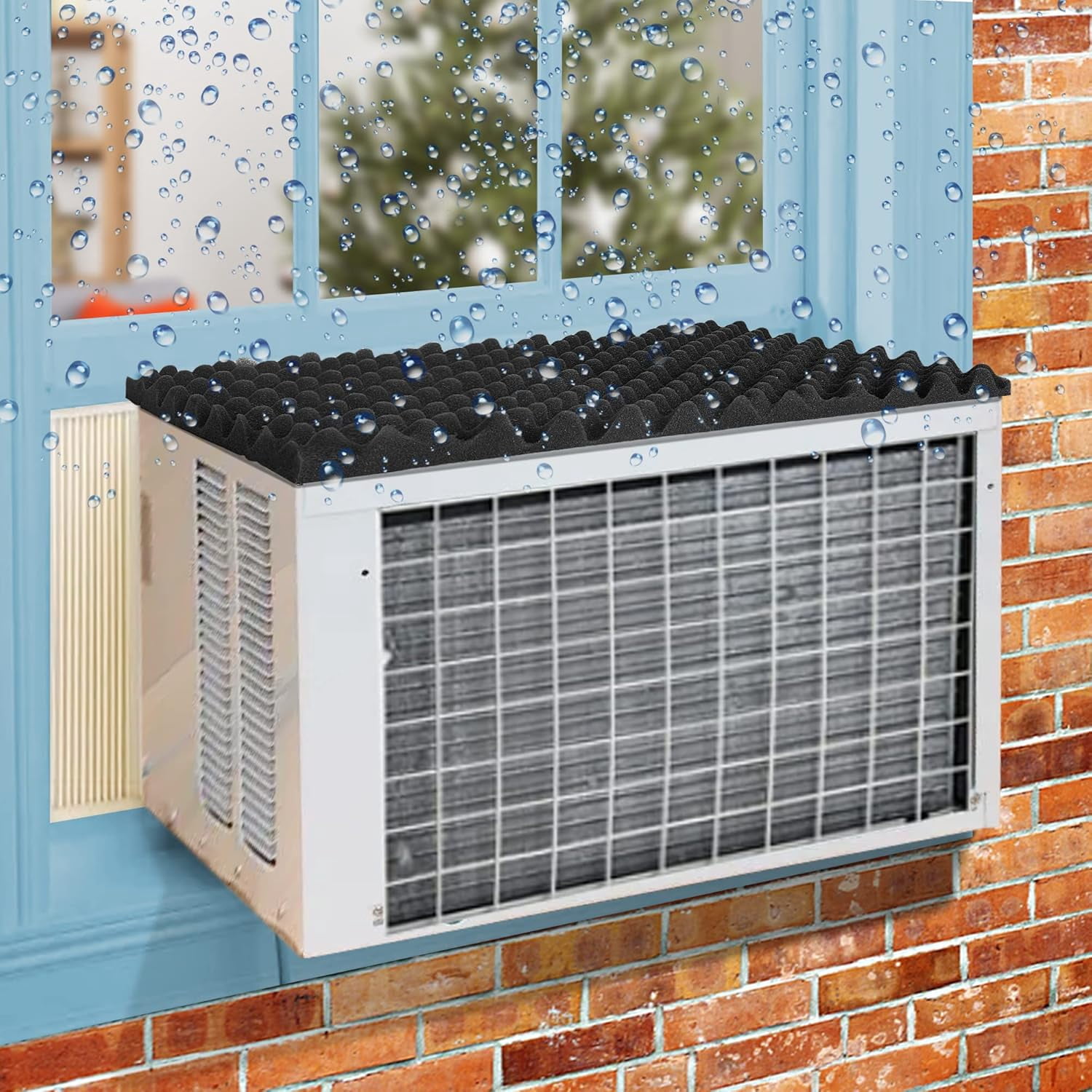 23.6"x16.9" Air Conditioner Drip Cushion, Window Removable Magnetic ...