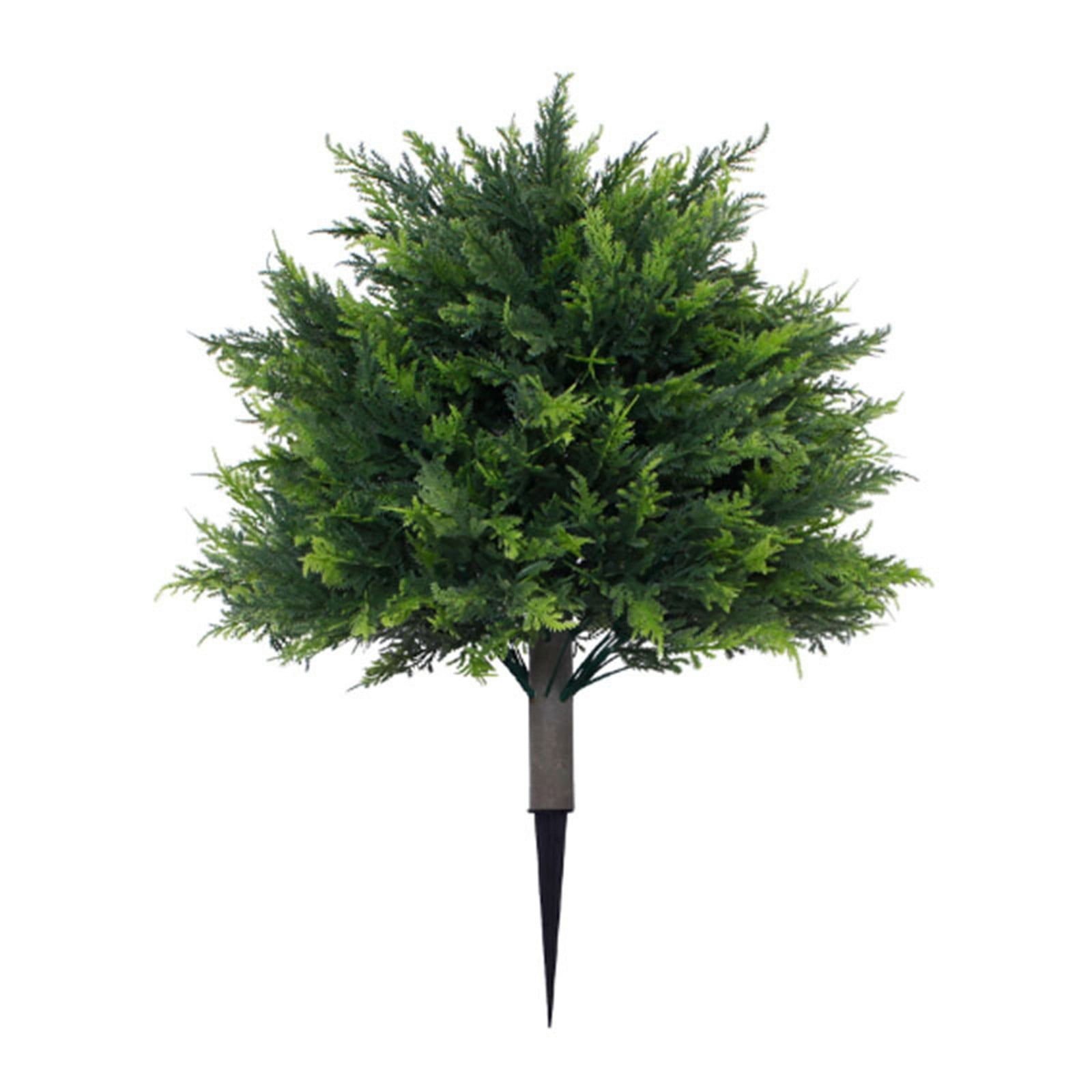 23.62 Inch Artificial Cedar Topiary Ball Trees Ground Spike for ...