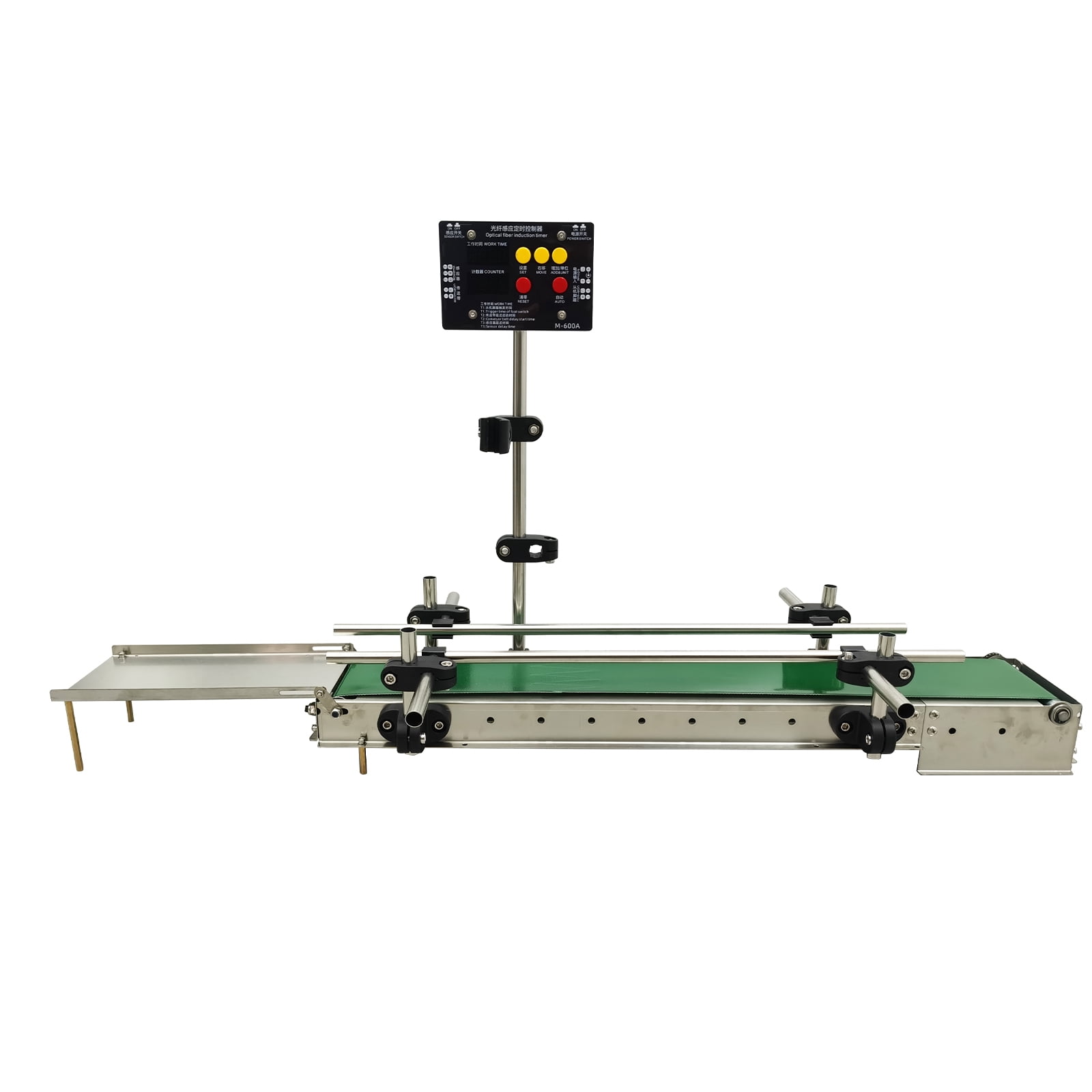 23.62 Inch Small Belt Conveyor with Double Guardrail AC100-240V Optical ...