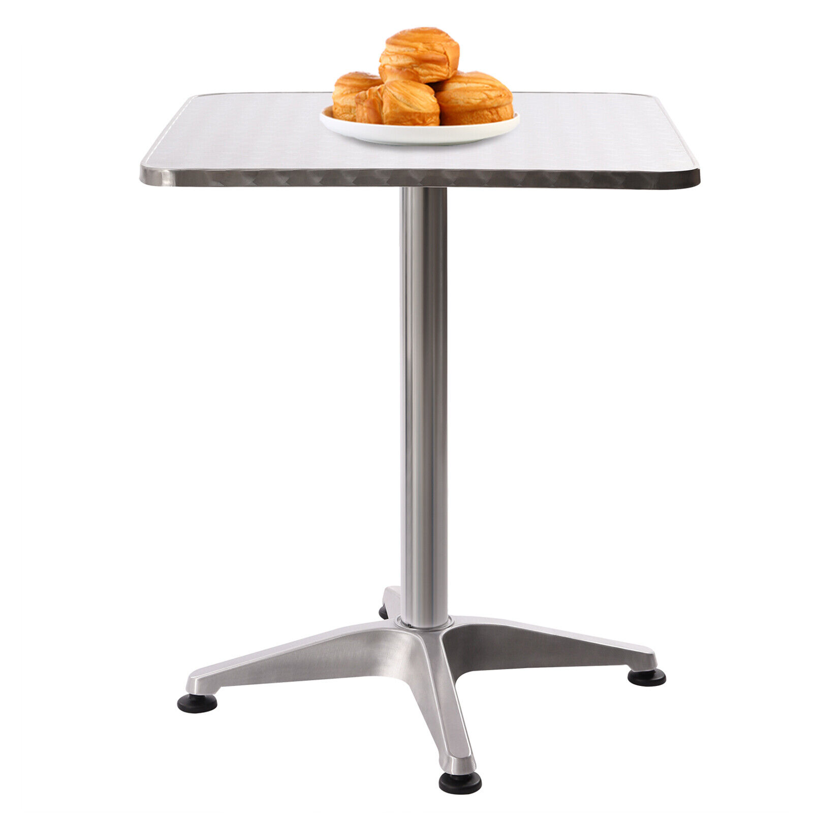 23.62" Modern Square Flip-up Table Aluminum Indoor-Outdoor Table for ...