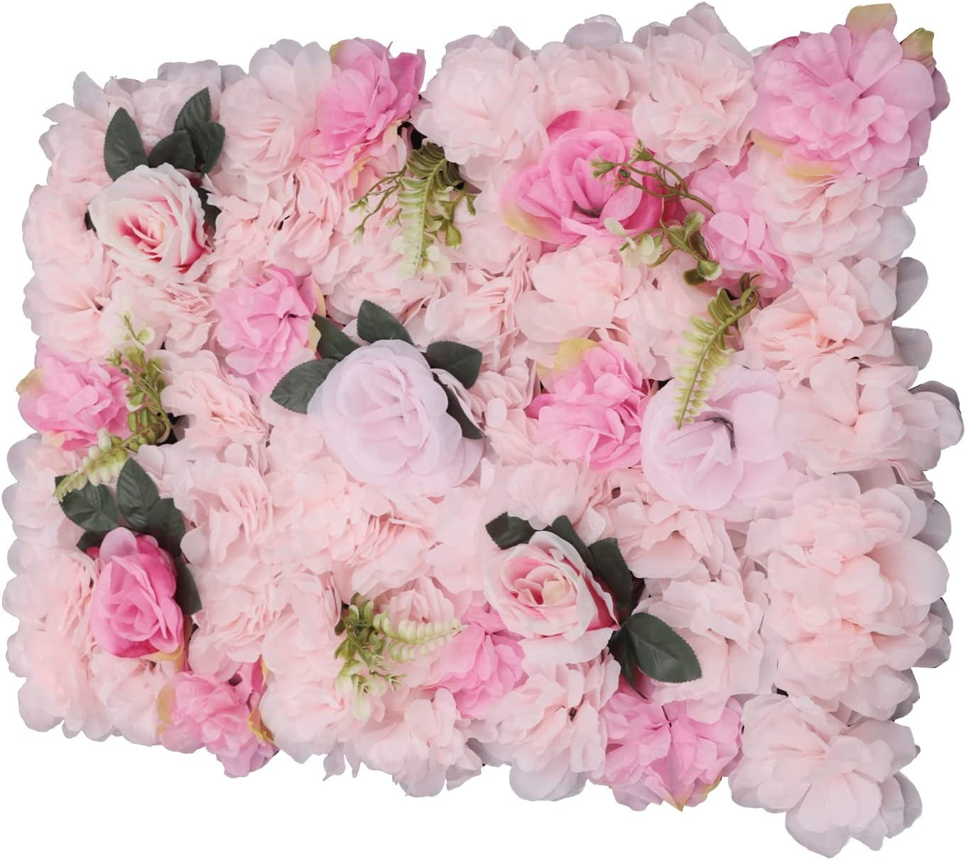 23.62" x 15.74" Artificial Flower Wall Panels Floral Backdrop, 12Pcs ...