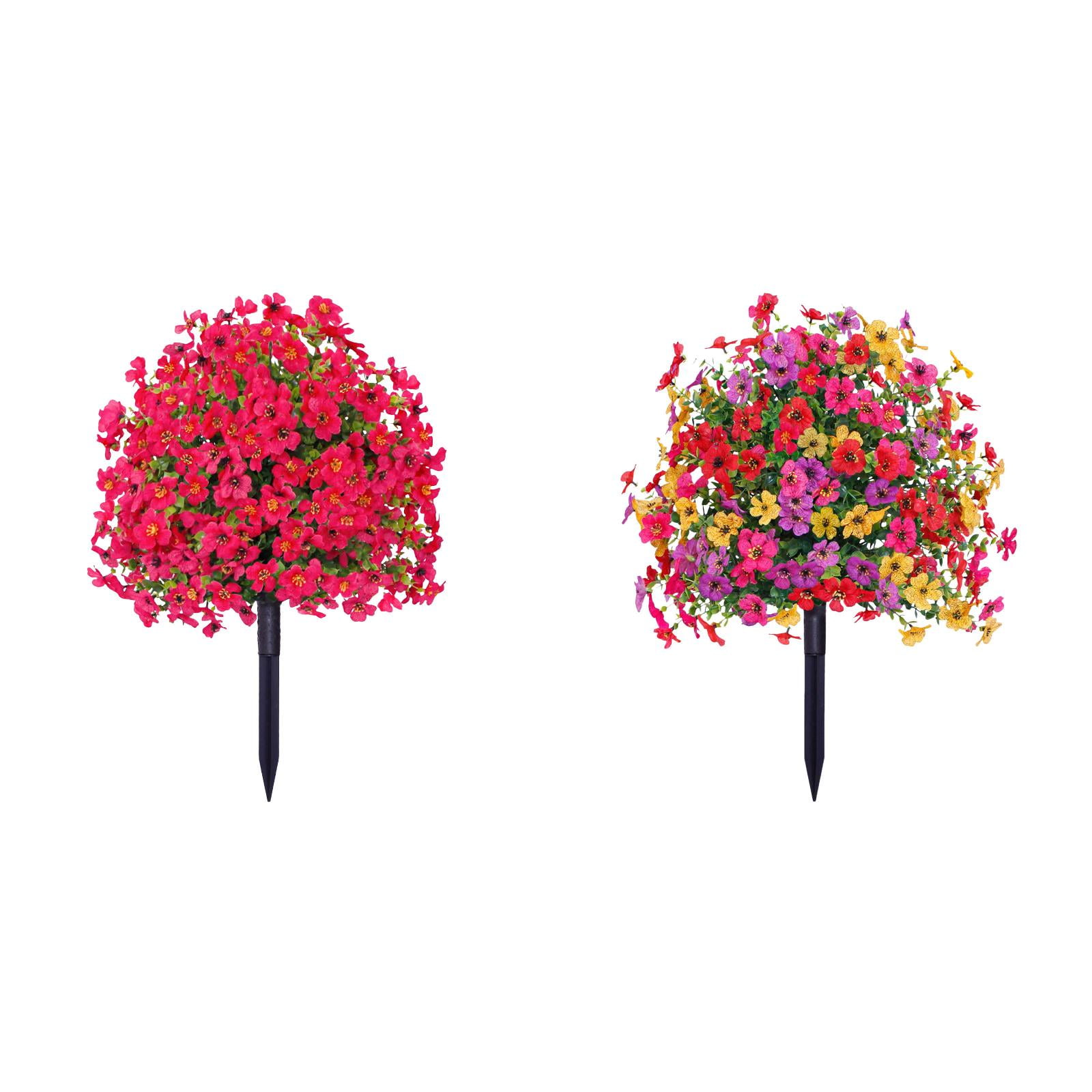 23.62inch Artificial Flower Ball Topiary Trees with Ground Spikes ...