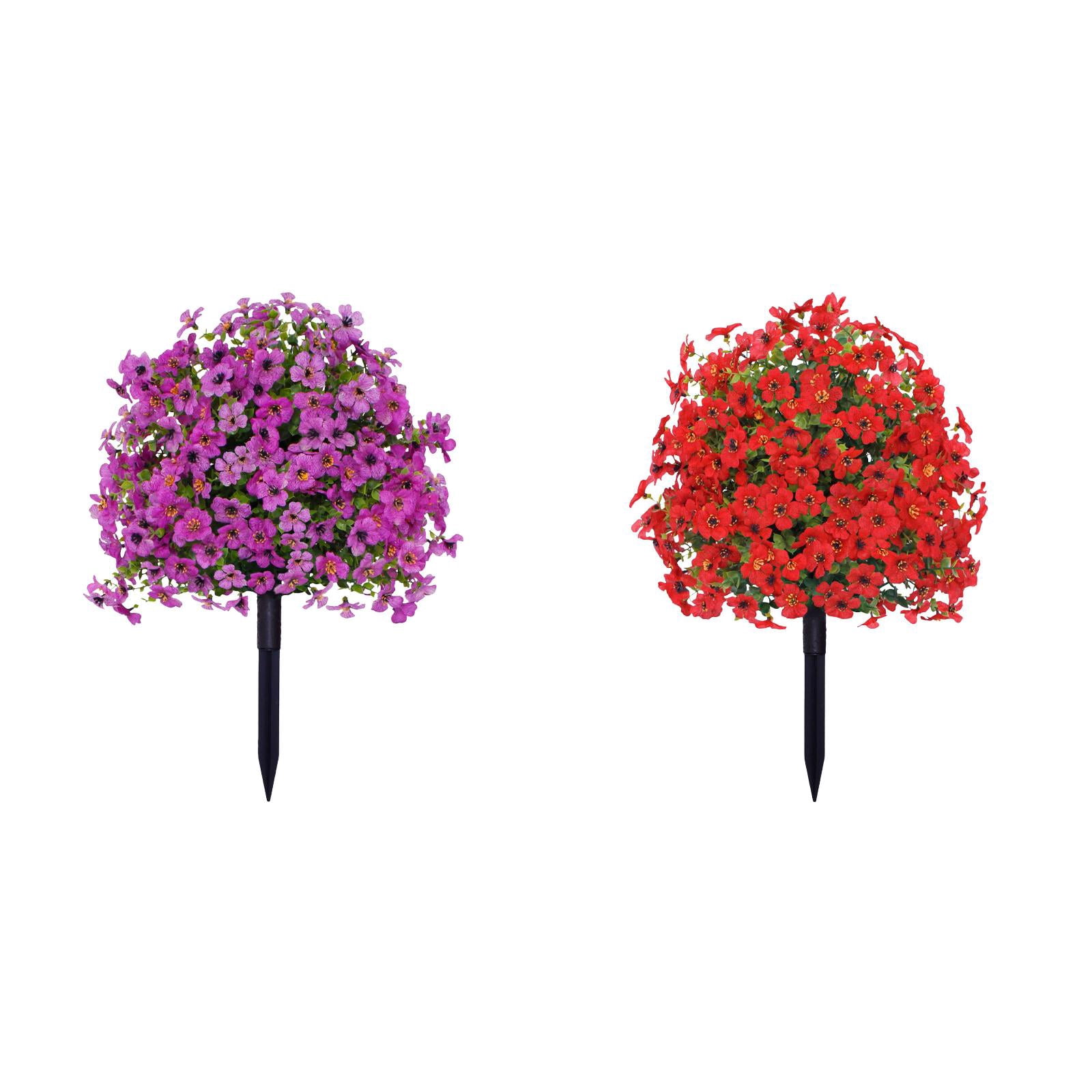 23.62inch Artificial Flower Ball Topiary Trees with Ground Spikes ...