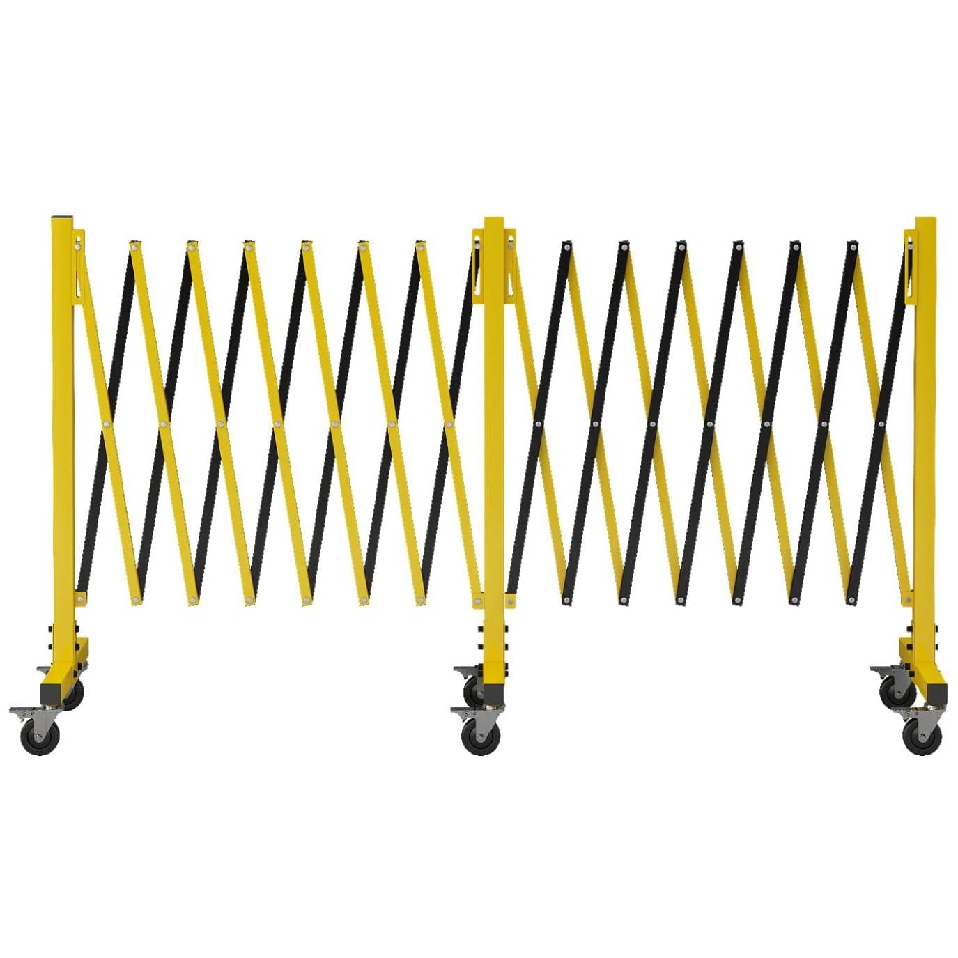23.6FT Metal Expandable Barricade, Folding Security Gate with Casters ...