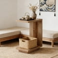 23.6In C-Shape End Table 2Tier Open Shelf MDF Waterproof Anti-Scratch ...