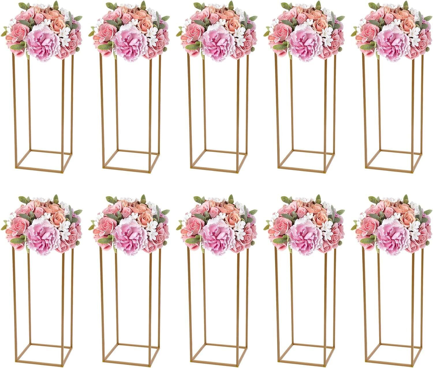 23.6in 10Pcs Tall Gold Metal Flower Stand for Wedding Table ...