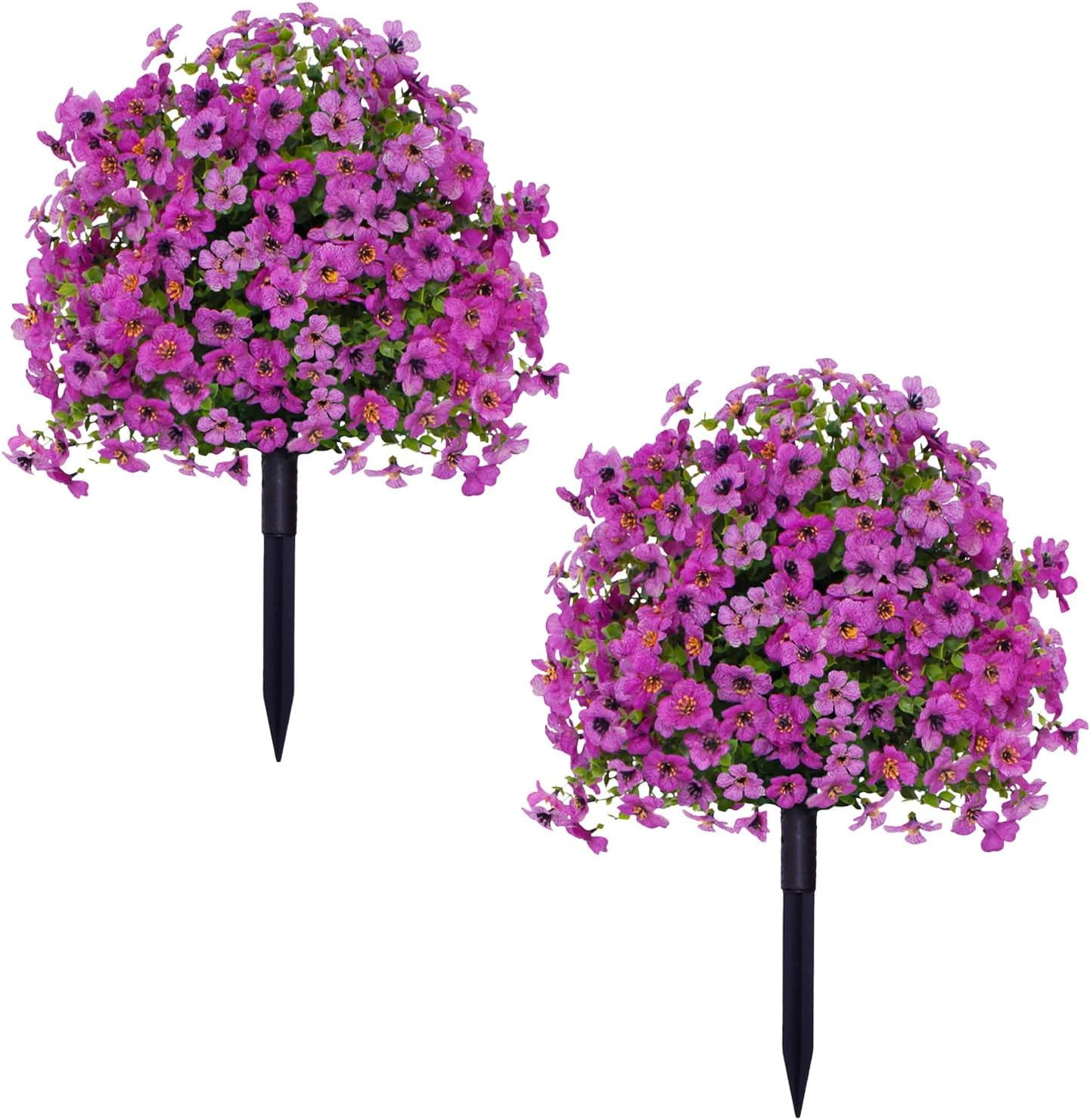 23.6in Artificial Violet Ball Topiary Trees with Ground Spikes ...