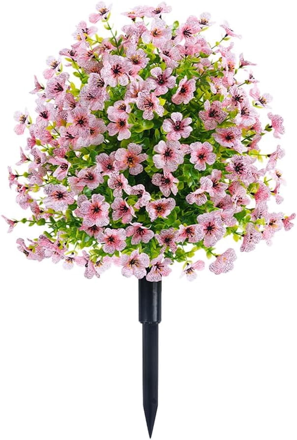 23.6in Artificial Violet Ball Topiary Trees with Ground Spikes,UV ...
