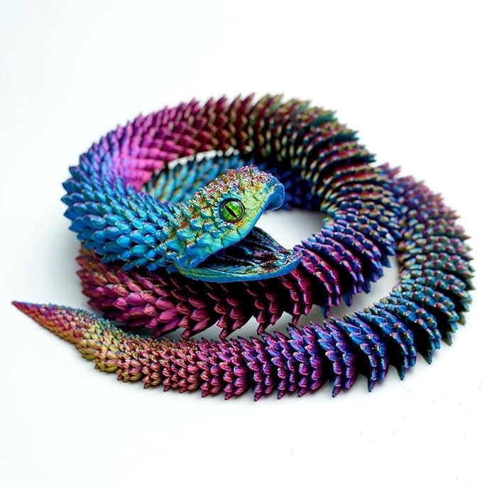 23.6inch 3D Printed Snake Models,Movable Teeth,Flexible Joint Animal ...