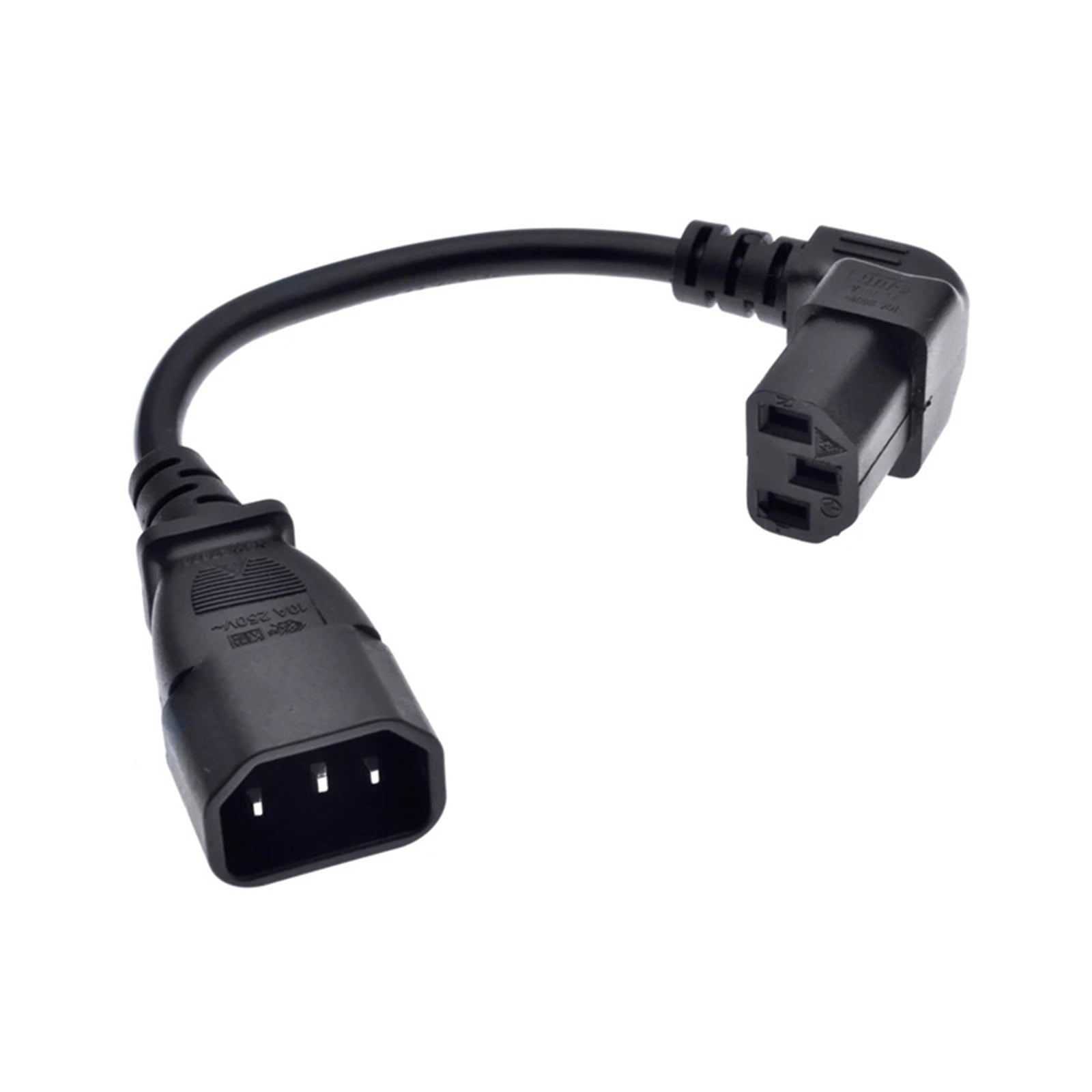 23.6inch IEC320 C14 Male Port to C13 Female Power Cord 90 Degree Lower ...