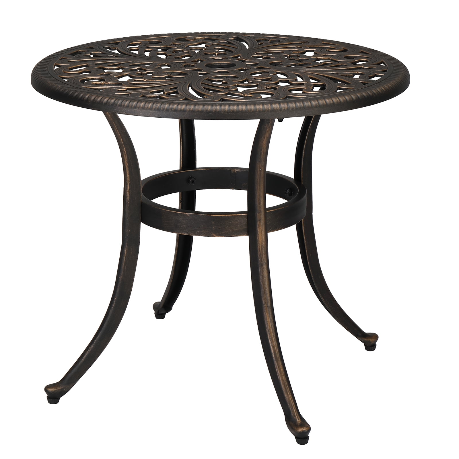 23.6inch Phoenix Table Round Garden Cast Aluminum Table Bronze ...
