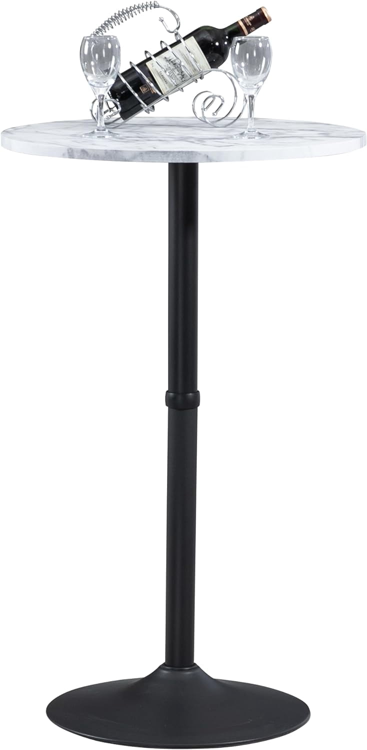 23.6inches Round Cocktail Bar Table with Metal Base, Tall Bistro Pub ...